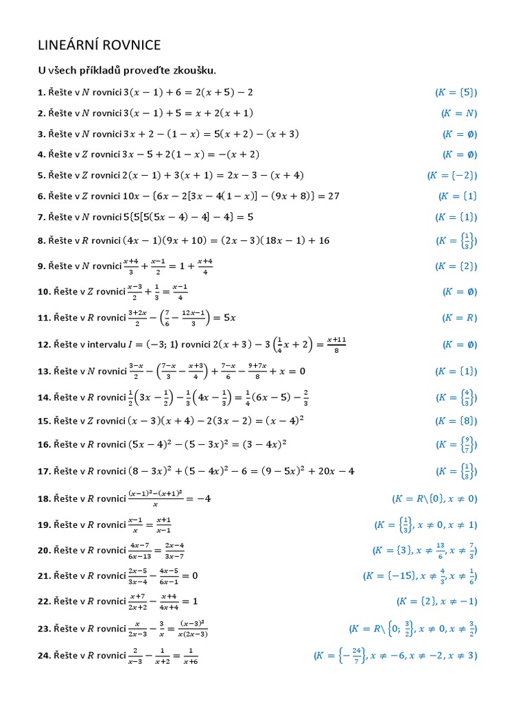 Linearni Rovnice | PDF