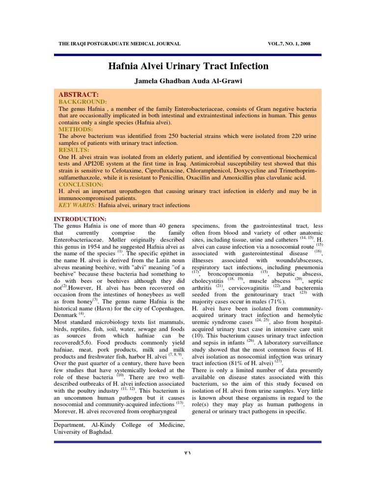 Hafnia Alvei | PDF | Infection | Antimicrobial Resistance