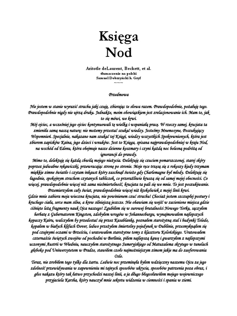 Wampir Maskarada - Księga Nod | PDF