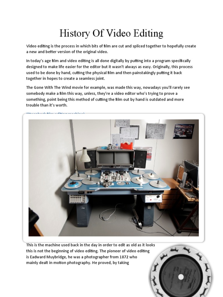 Evolution of Video Editing History | PDF | Video | Imaging