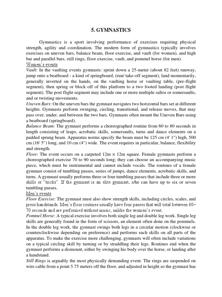 Gymnastics (Text) | PDF | Gymnastics | Physical Exercise