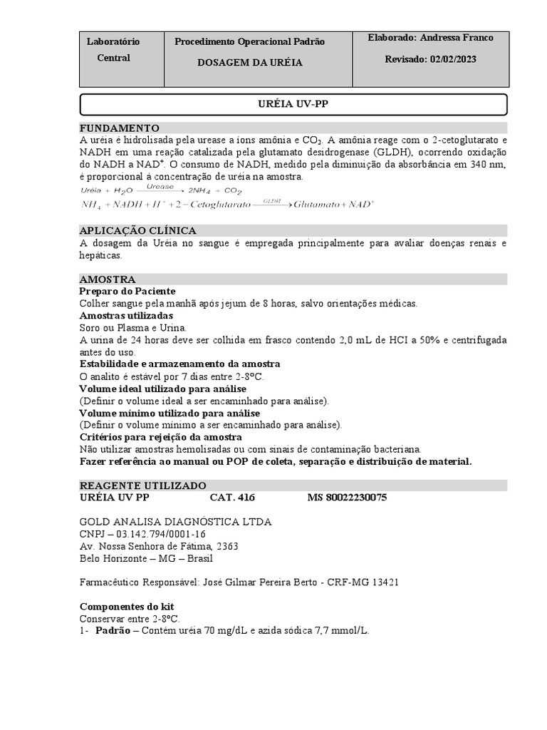 Uréia UV (416) | PDF | Proteínas | Insuficiência cardíaca