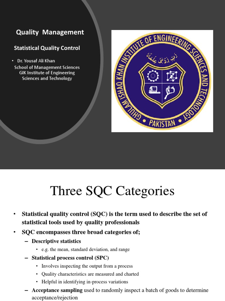 Statistical Quality Control Pdf Pdf Lean Manufacturing Standard