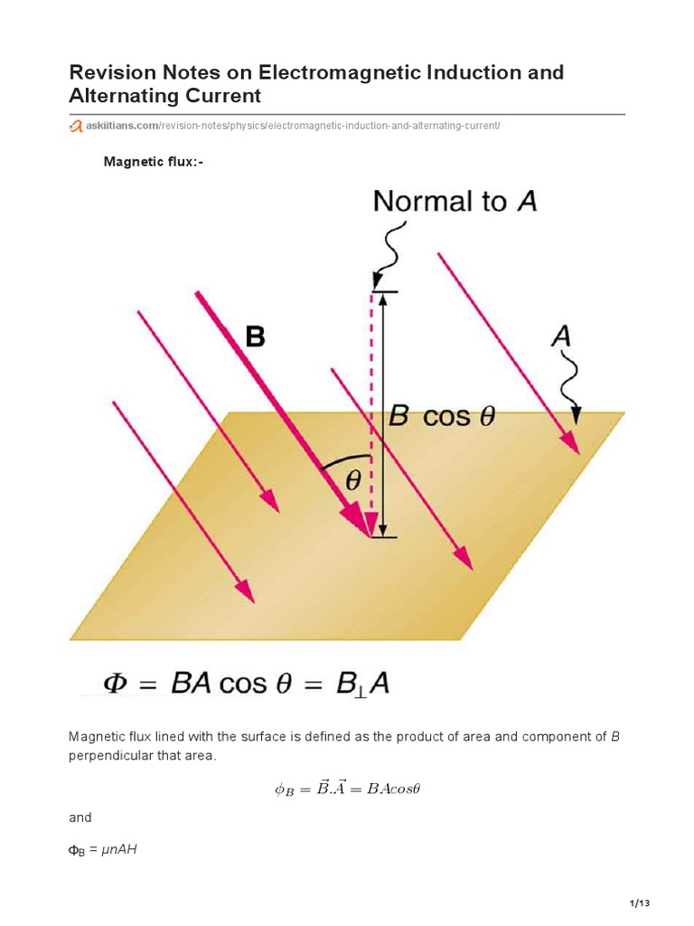 Electromagnetic Induction and Alternating Current by Alien | PDF | Electromagnetic Induction ...