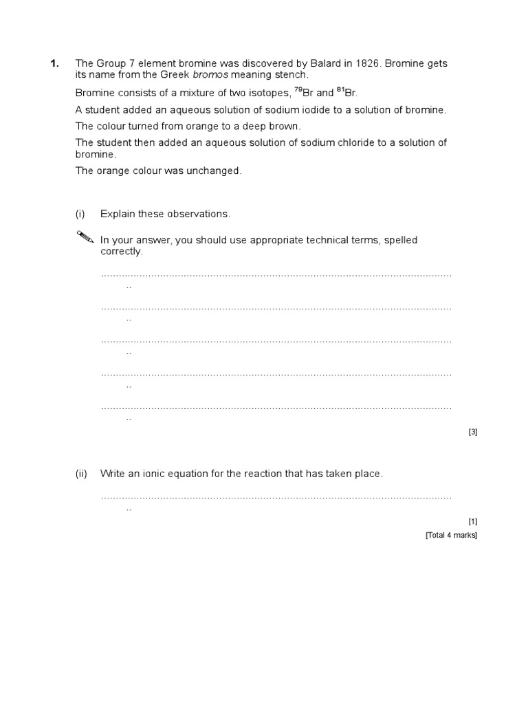 Group 7 | PDF | Chlorine | Iodine