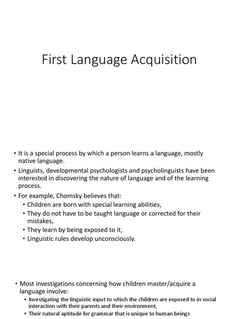 First Language Class4 PDF | PDF | Language Acquisition | Second Language Acquisition