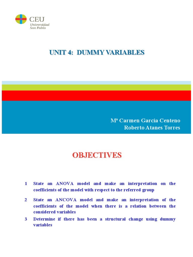 Unit 4 Dummy Variables Pdf Level Of Measurement Dependent And Independent Variables