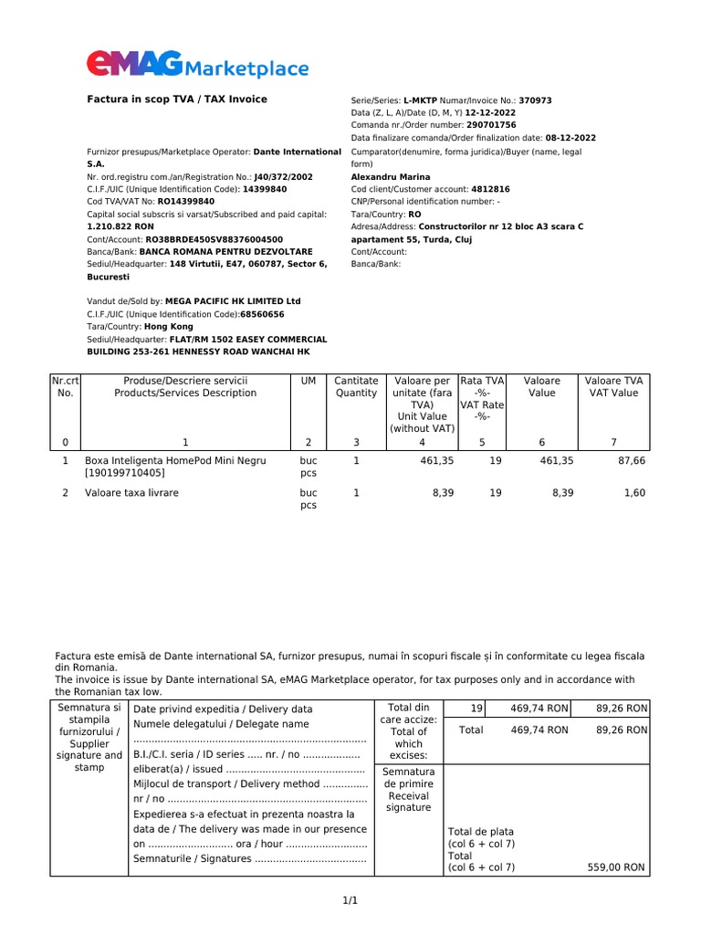 Factura - L MKTP 370973 PDF | PDF | Value Added Tax | Trade
