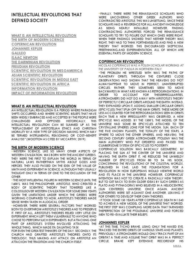 Intellectual Revolutions That Defined Society PDF | PDF | Johannes ...