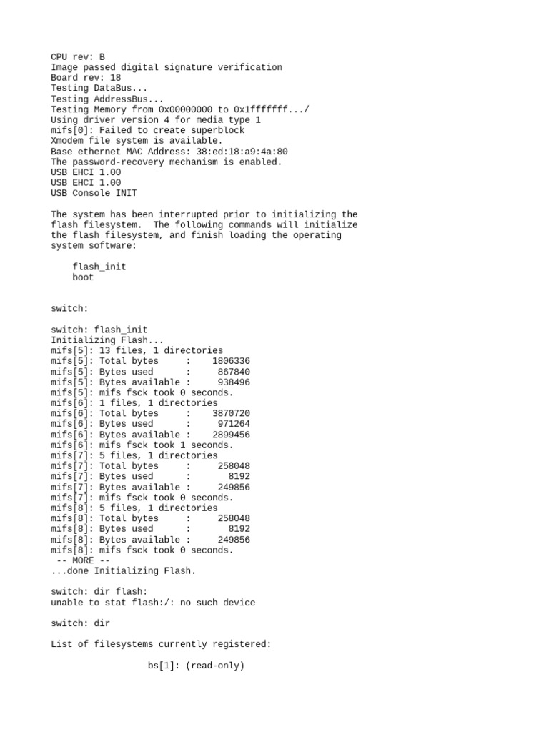Configracion Flash Switch Capacitacion | PDF | Booting | File System