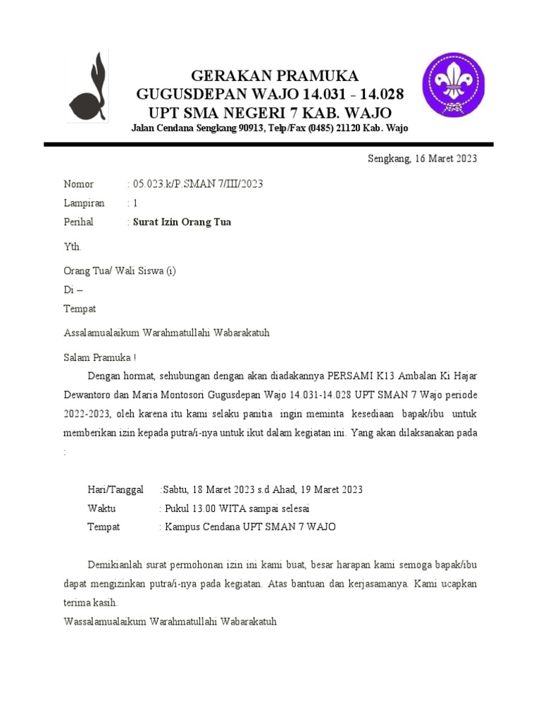 Surat Izin Persami | PDF