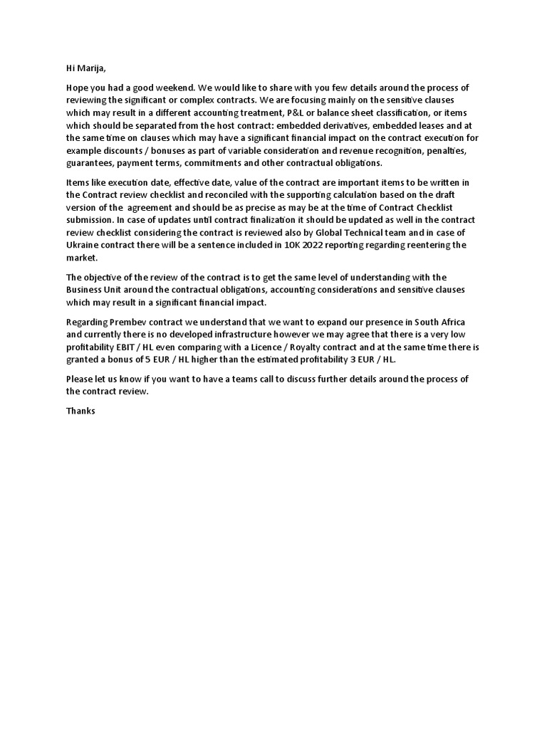Contract Review Process Guide | PDF