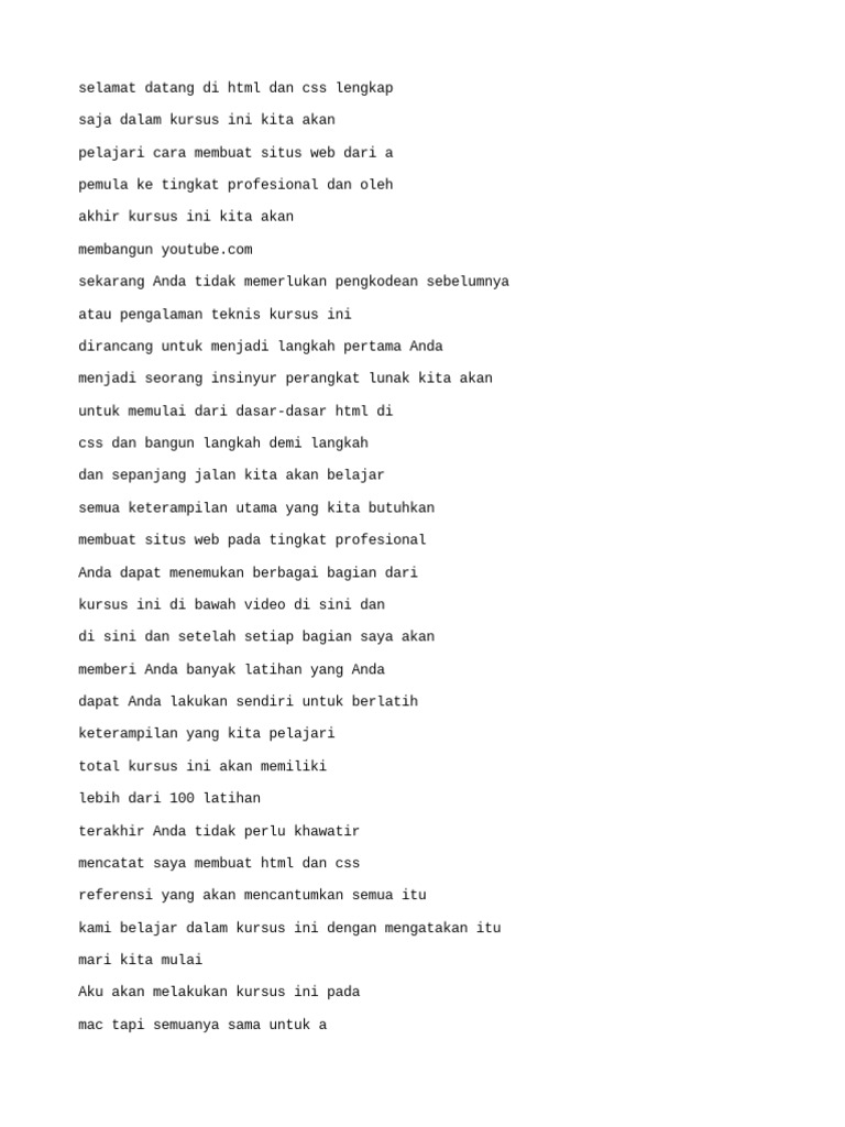 Indonesian Html And Css Full Course Beginner To Pro Downsub Com Pdf Seni Komputer