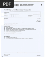 Cambridge Lower Secondary Science 0893 Curriculum Framework | PDF