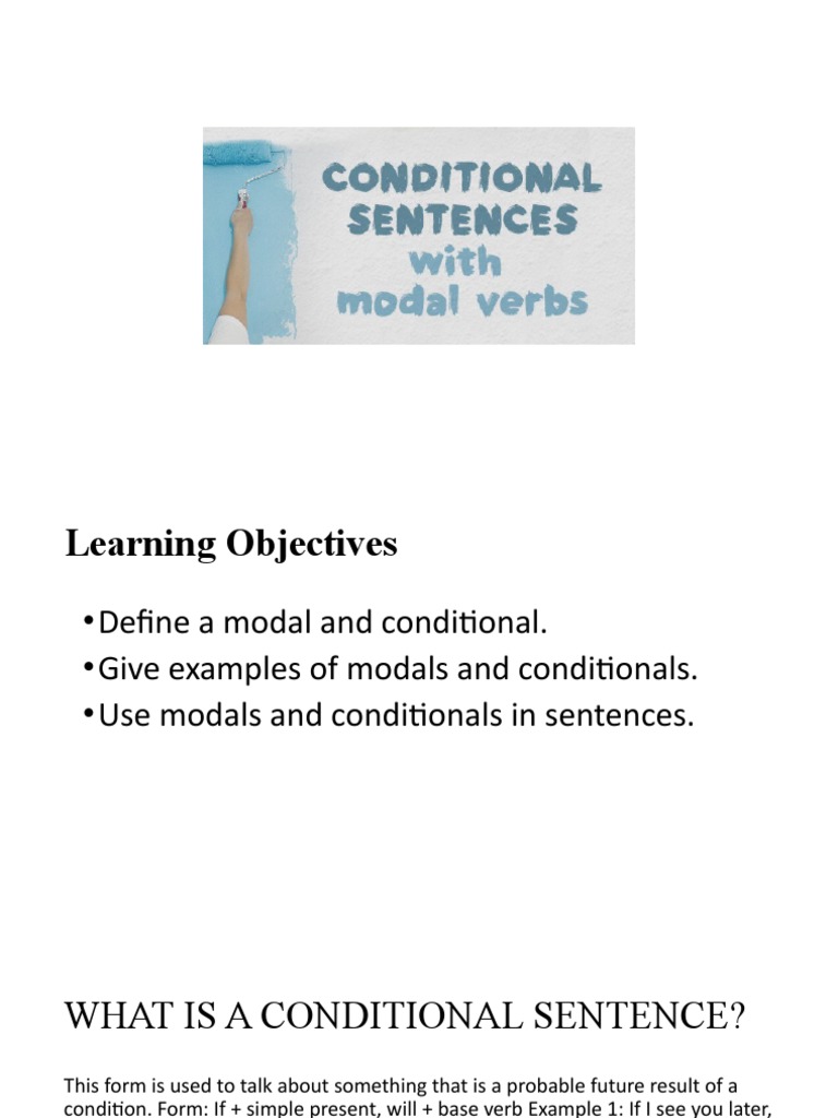 Conditional Sentences With Modal Verbs Class Note | PDF | Linguistic Typology | Linguistic ...