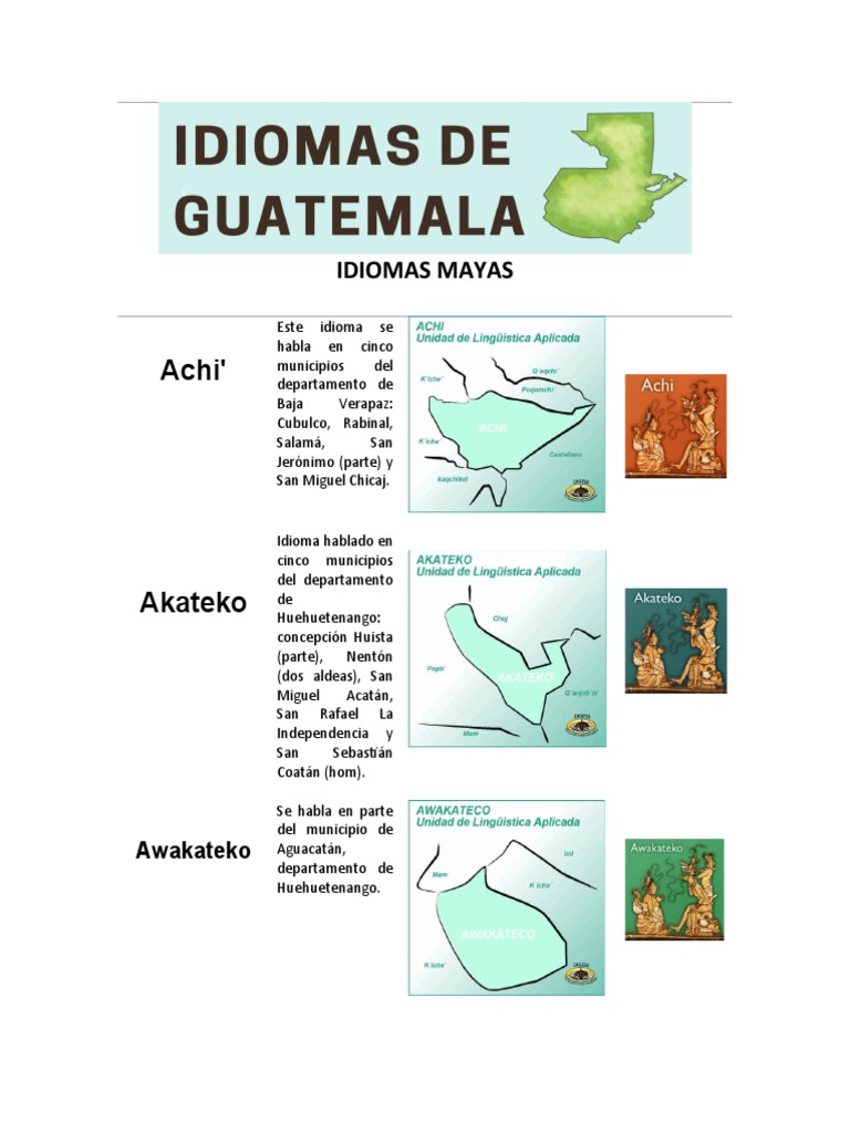 Idiomas de Guatemala | PDF | Civilización maya | Guatemala