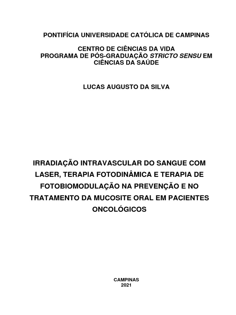 Tratamento da Mucosite Oral em Oncologia | PDF | Inflamação | Câncer
