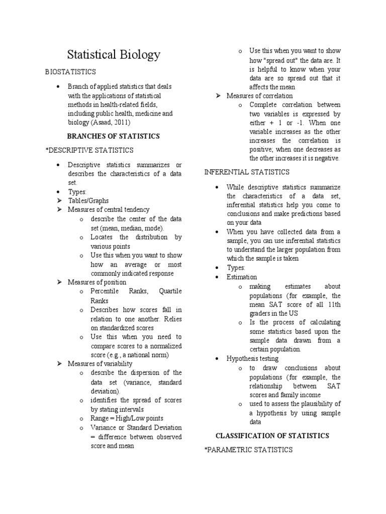 Statistical Methods in Biology | PDF