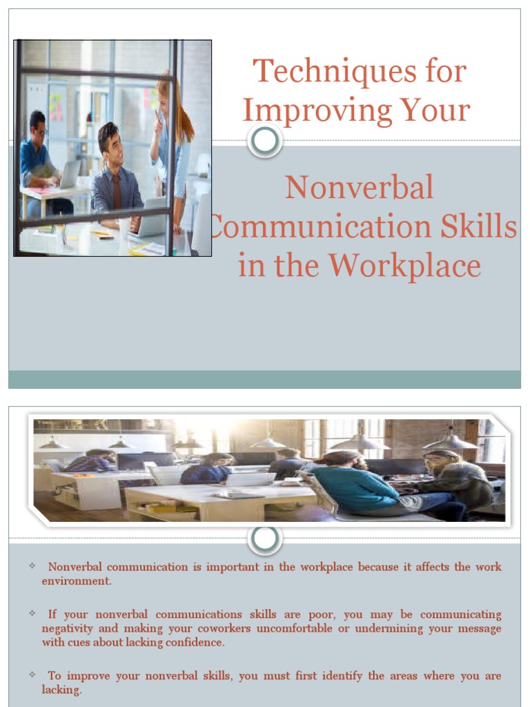Chapter III Techniques in Improving Ones Non Verbal Communication ...