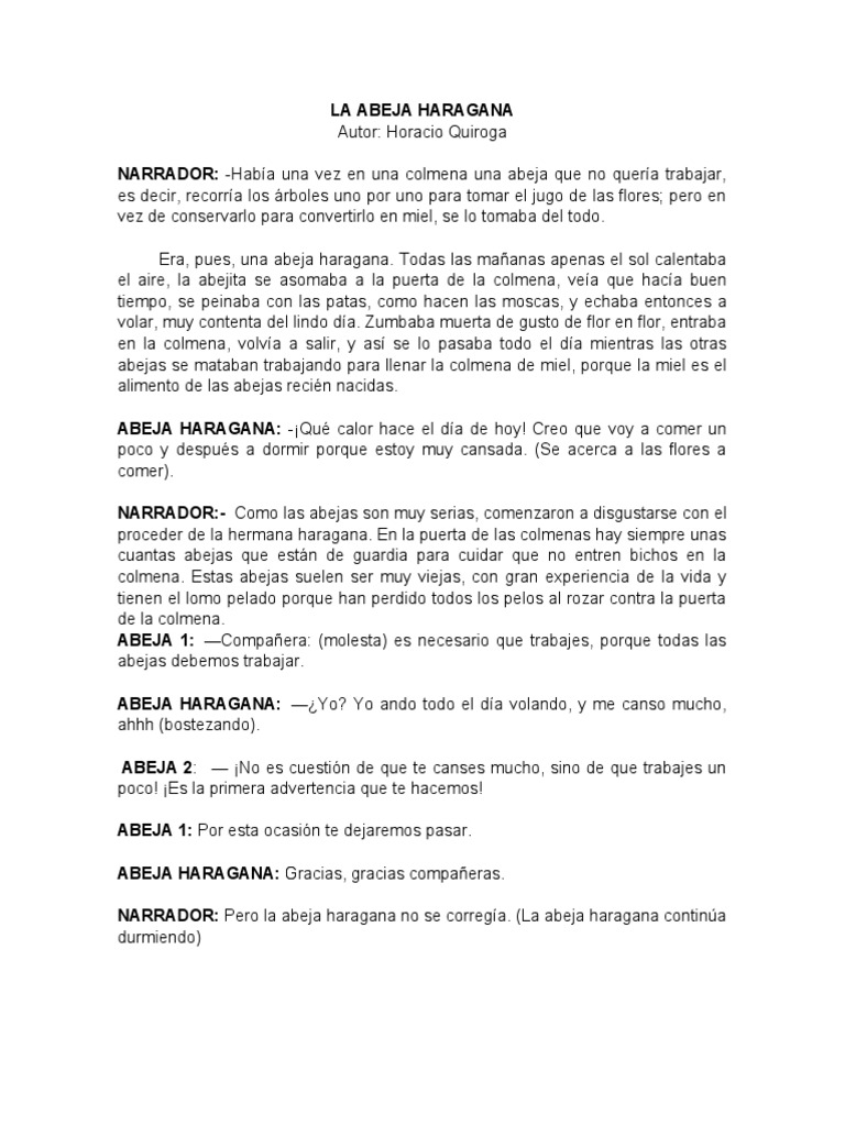 Libreto La Abeja Haragana | PDF | Serpiente | Miel