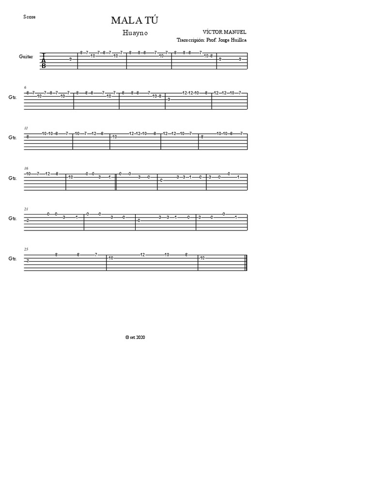 Mala Tú Guitar | PDF