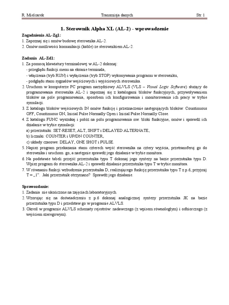 Tematy Ćwiczeń Lab Z TD1 | PDF