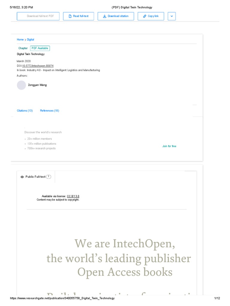 (PDF) Digital Twin Technology PDF | PDF | Simulation | Computing