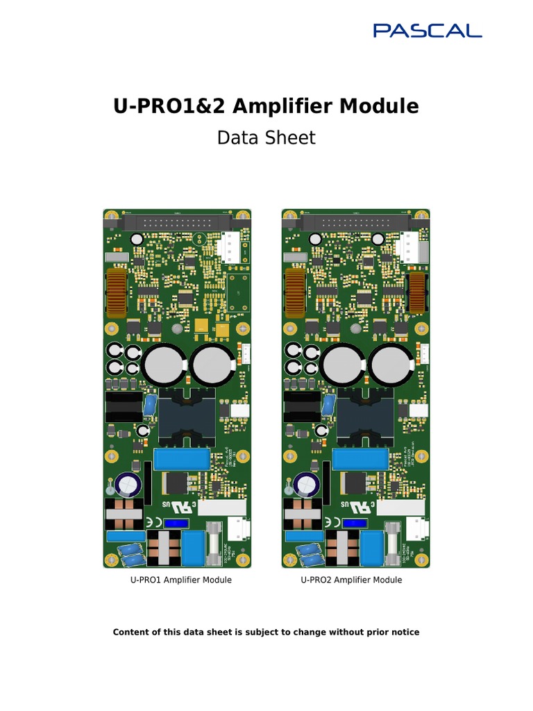 U-PRO1&2 Amplifier Module Overview | PDF | Technology & Engineering