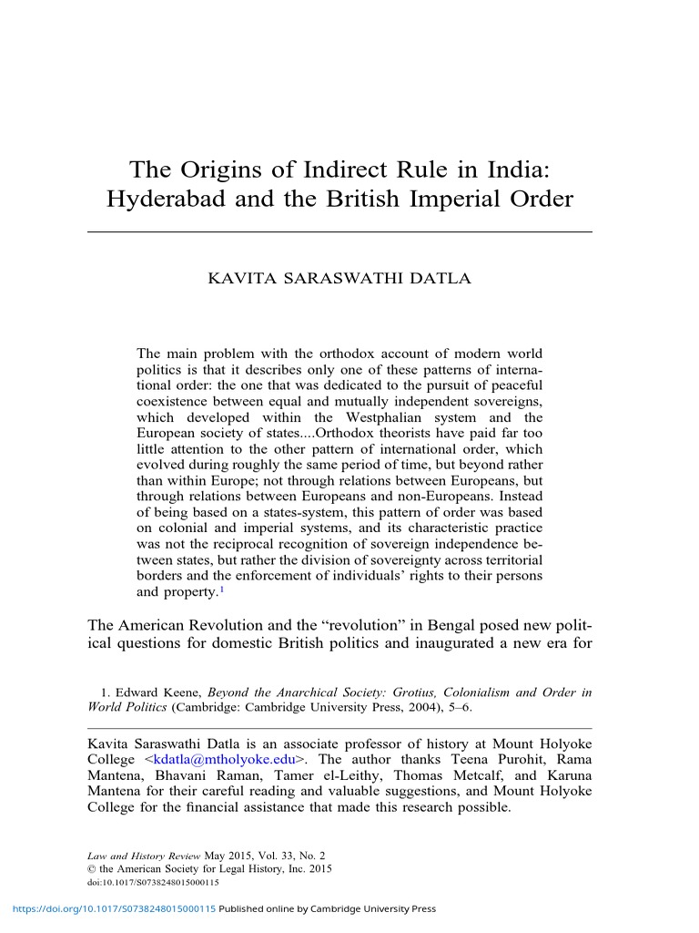 the-origins-of-indirect-rule-in-india-hyderabad-and-the-british ...