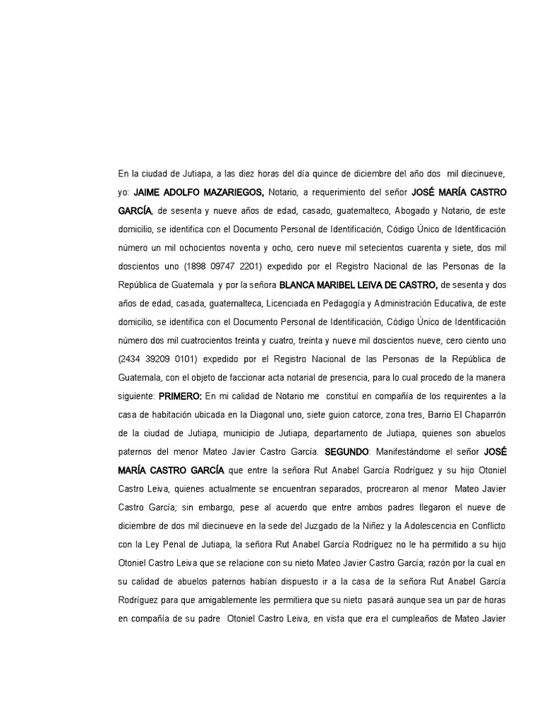 Acta de Presencia | PDF | Guatemala