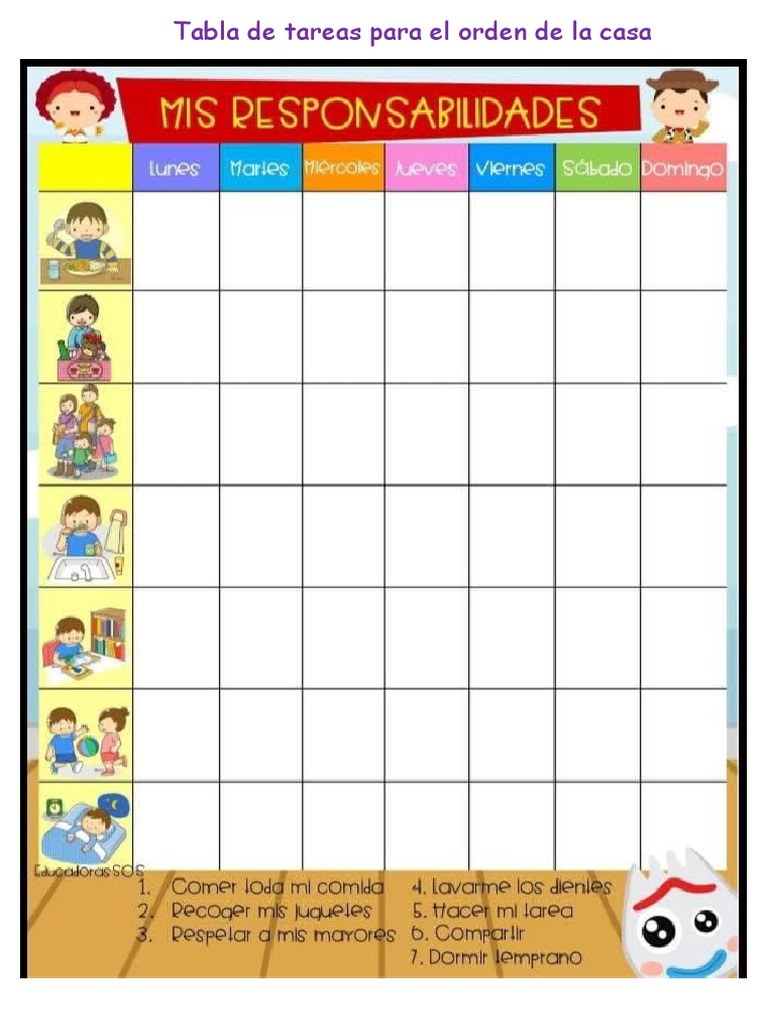 Tabla de Tareas para La Casa | PDF