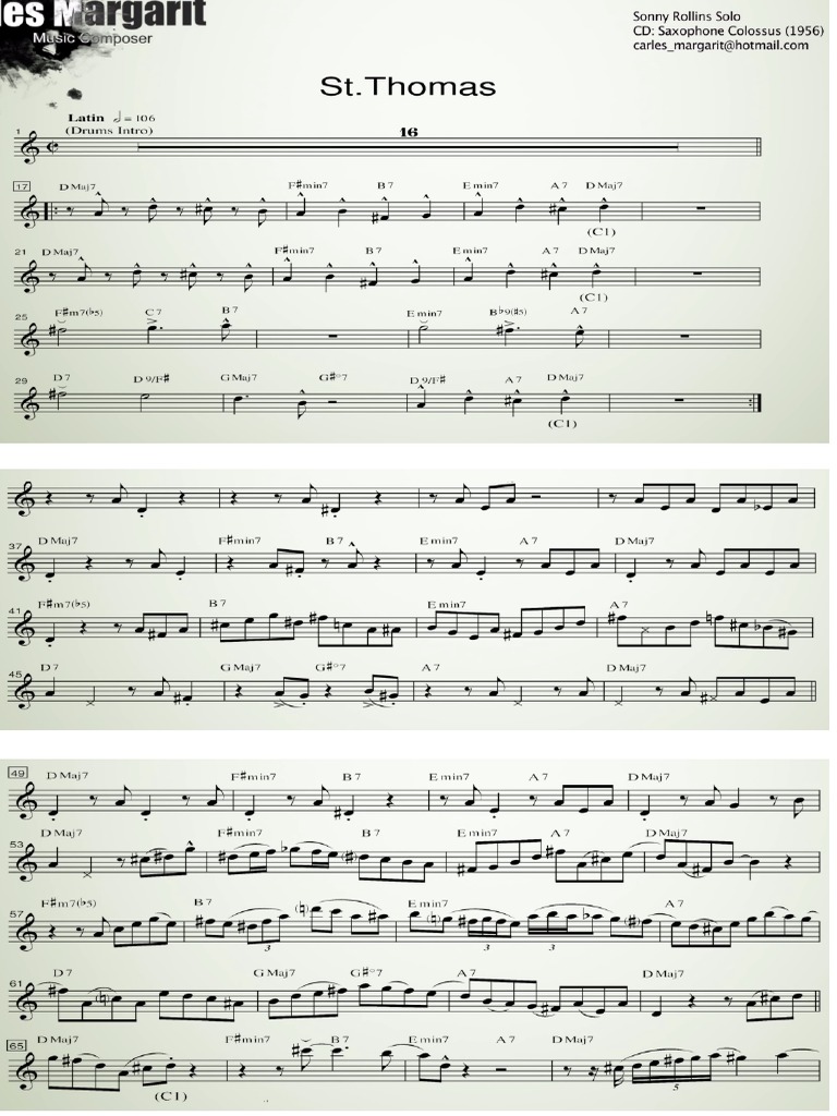 St. Thomas - Sonny Rollins PDF | PDF