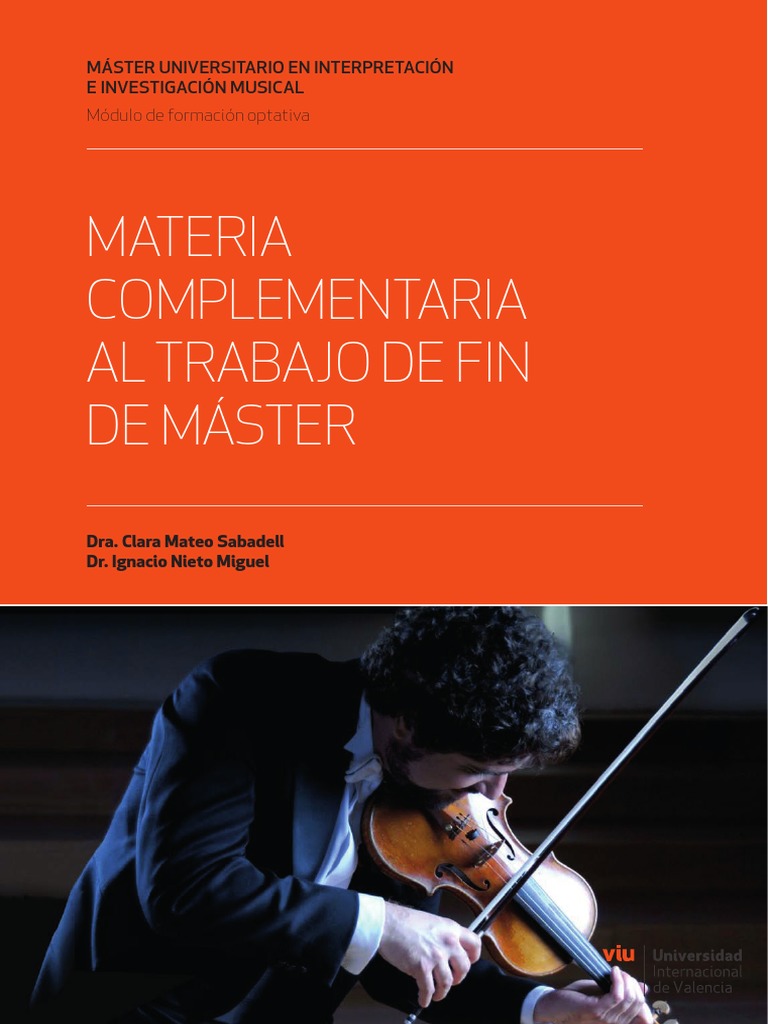 Materia Complementaria Al Trabajo de Fin de Máster | PDF | Musicología | Escritores