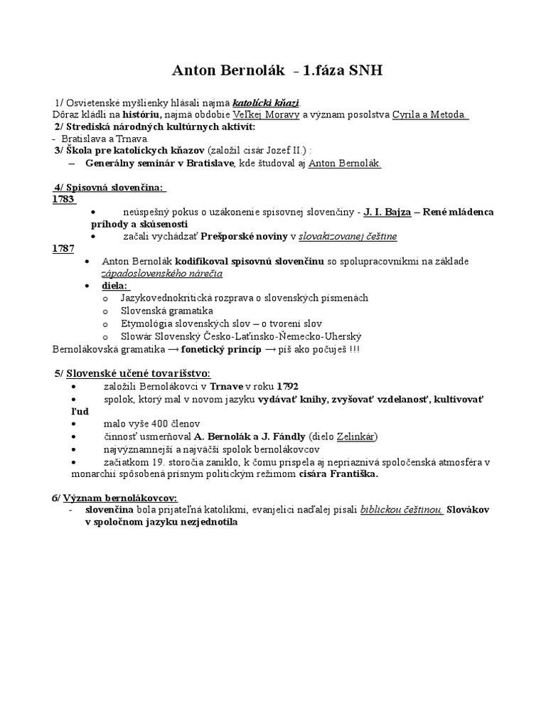 Bernolákovci PDF | PDF