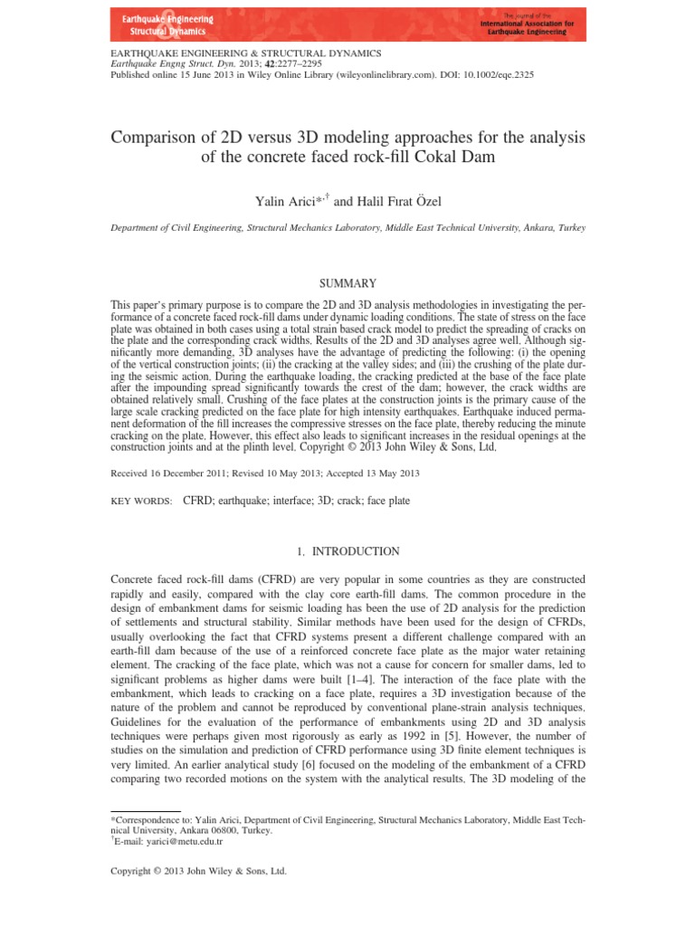 Comparison Of 2d Versus 3d Modeling Approaches For The Analysis Of The