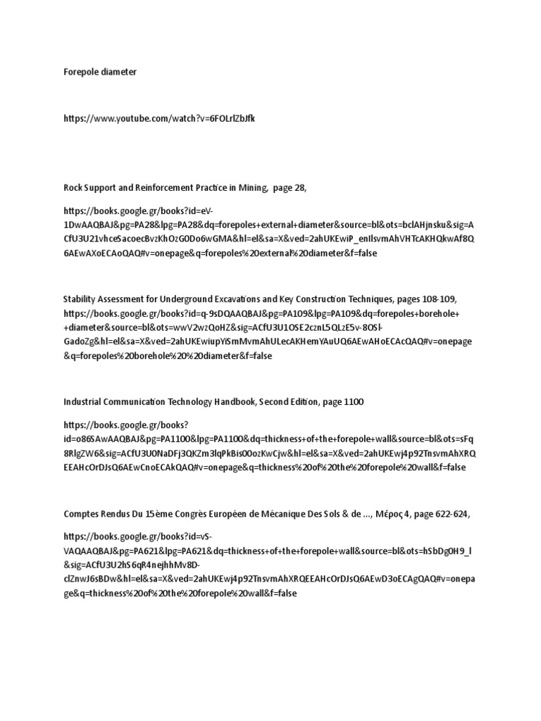 Forepole Diameter and Specifications | PDF