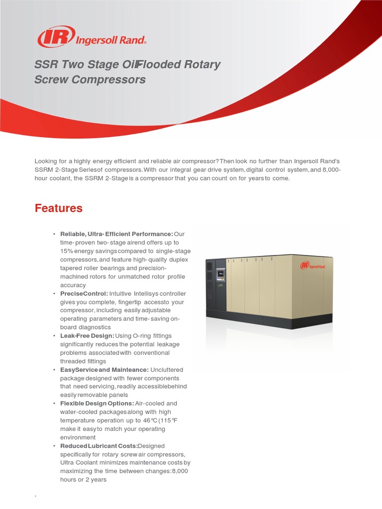 SSR Two Stage Oil Flooded Rotary Screw Compressors - en | PDF