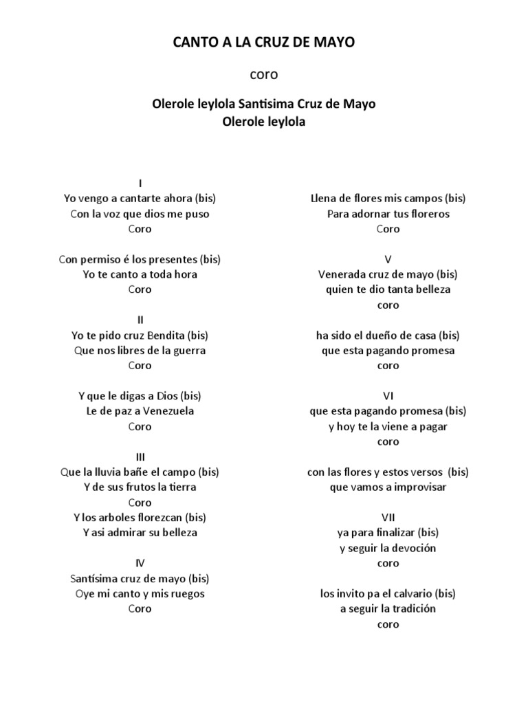 Canto A La Cruz de Mayo | PDF
