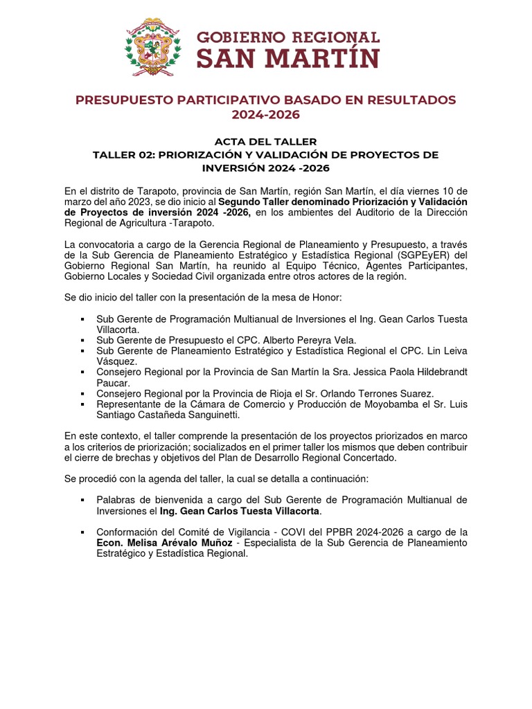 Acta - PPBR GRSM - 2024-2026 PDF | PDF