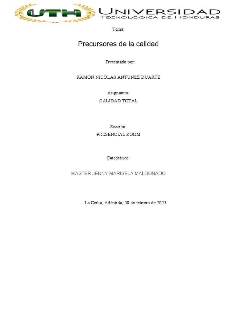 Precursores de la Calidad Total | PDF | Calidad (comercial) | Cliente