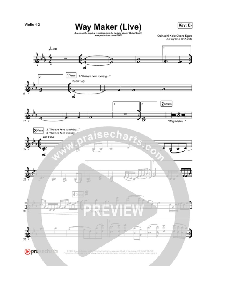 Way Maker Violin | PDF