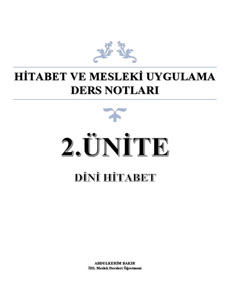 Sinif Hitabet Ve Mesleki Uygulama Dini Hitabet 2. Unite Ders Notu PDF | PDF Sinif Hitabet Ve Mesleki Uygulama Dini Hitabet 2. Unite Ders Notu PDF | PDF
