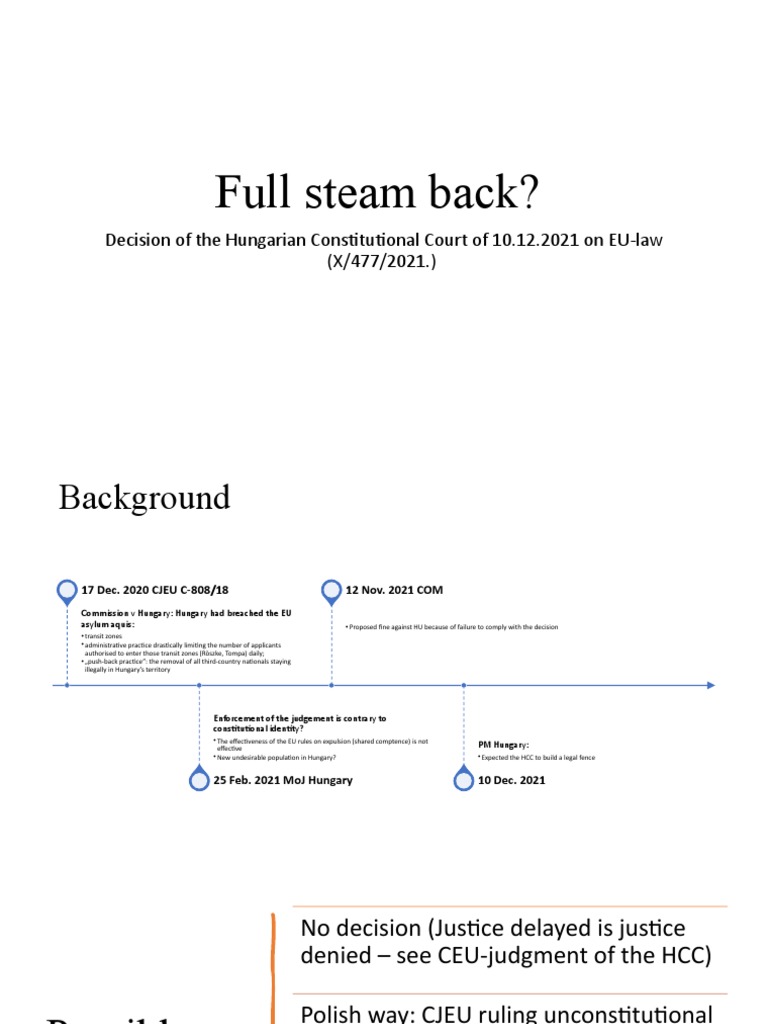 Full Steam Back - HCC - On - EU - Law | PDF | European Union Law ...