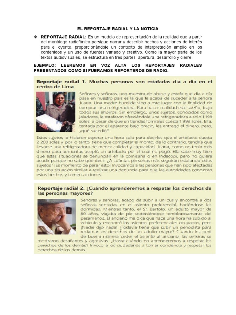 El Reportaje Radial y La Noticia | PDF