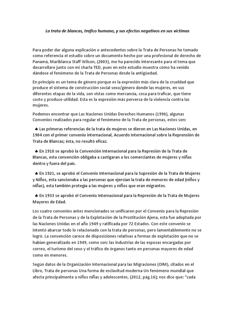 Ensayo La Trata De Blancas Pdf Trata De Personas Justicia