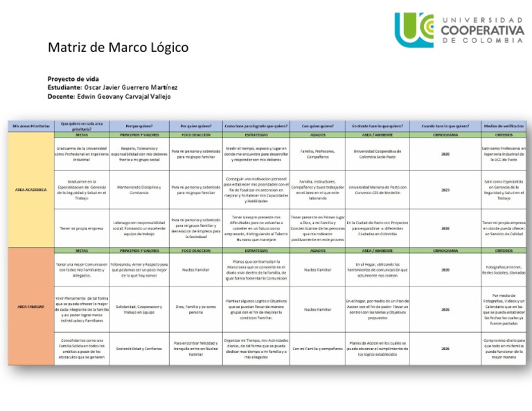 Matriz de Marco Lógico 1 | PDF