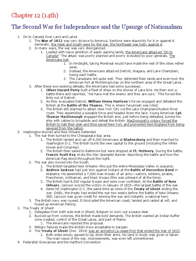 American Pageant Chapter 12 Notes | PDF | John Marshall | James Monroe
