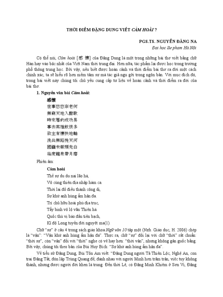 (NCTG) Thoi Gian Dang Dung Viet Cam Hoai (NguyenDangNa) | PDF