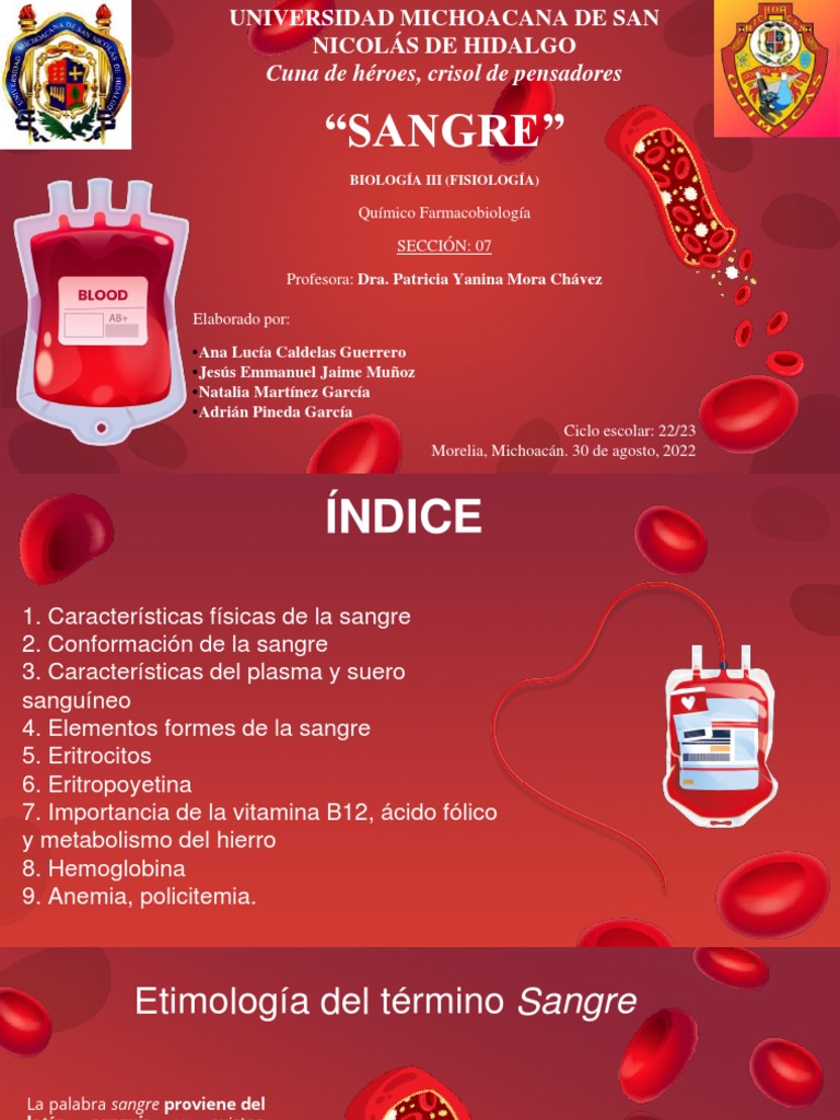 Características y Funciones de la Sangre | PDF | Hemoglobina | Sangre
