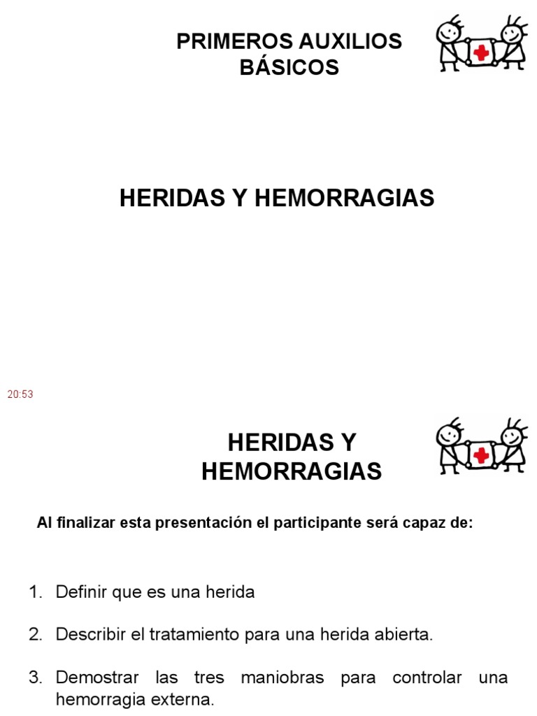 Heridas hemorragias primeros auxilios | PDF | Herida | Sangrado